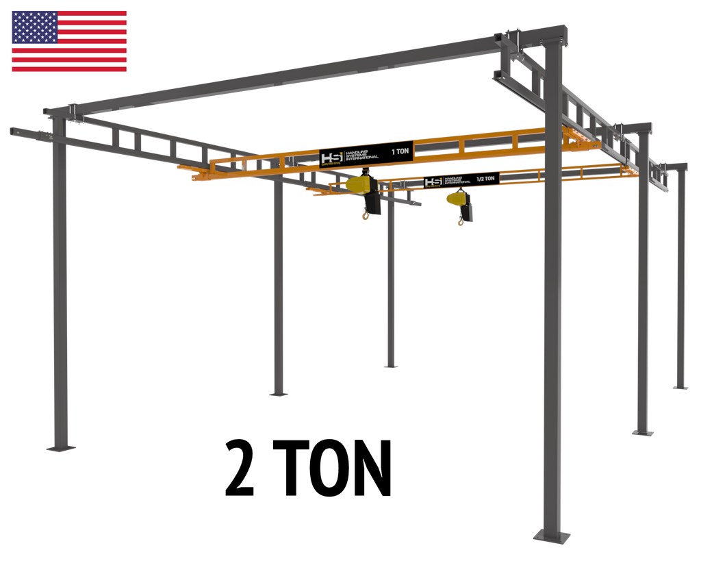 Enclosed Track Workstation Cranes - Fort Dearborn Supply