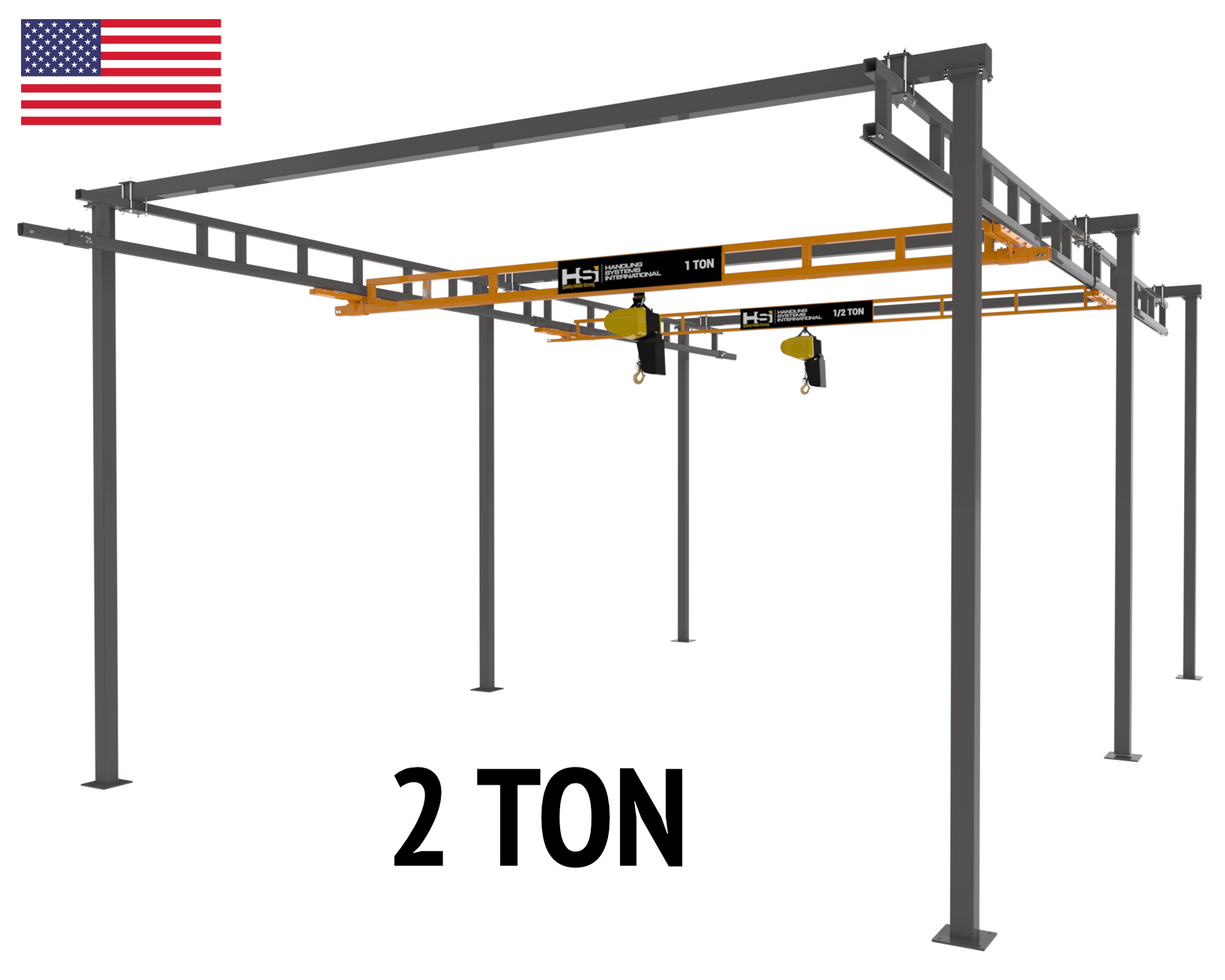 Bridge Crane 2 Ton (4,000 lbs) Nikorail Worstation Crane System — Fort ...