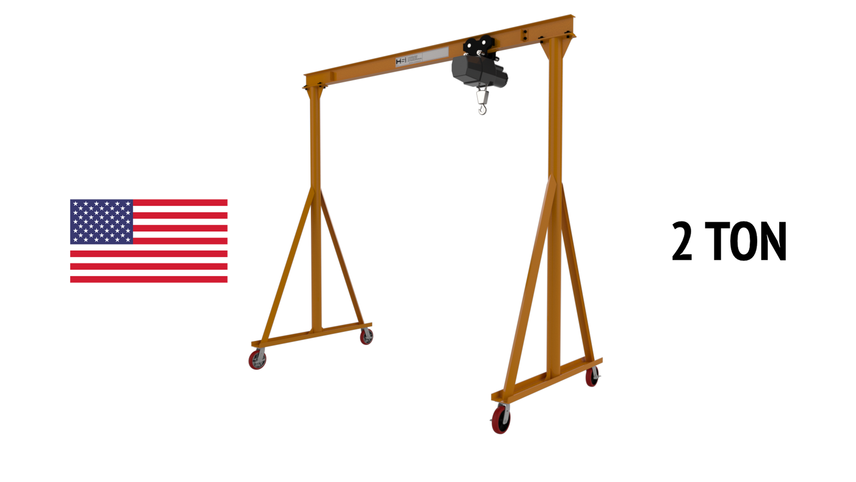 Gantry Crane 2 Ton (4,000 lbs) Fixed Height Steel — Fort Dearborn Supply