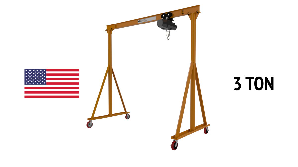 Gantry Crane 3 Ton (6,000 lbs) Fixed Height Steel — Fort Dearborn Supply