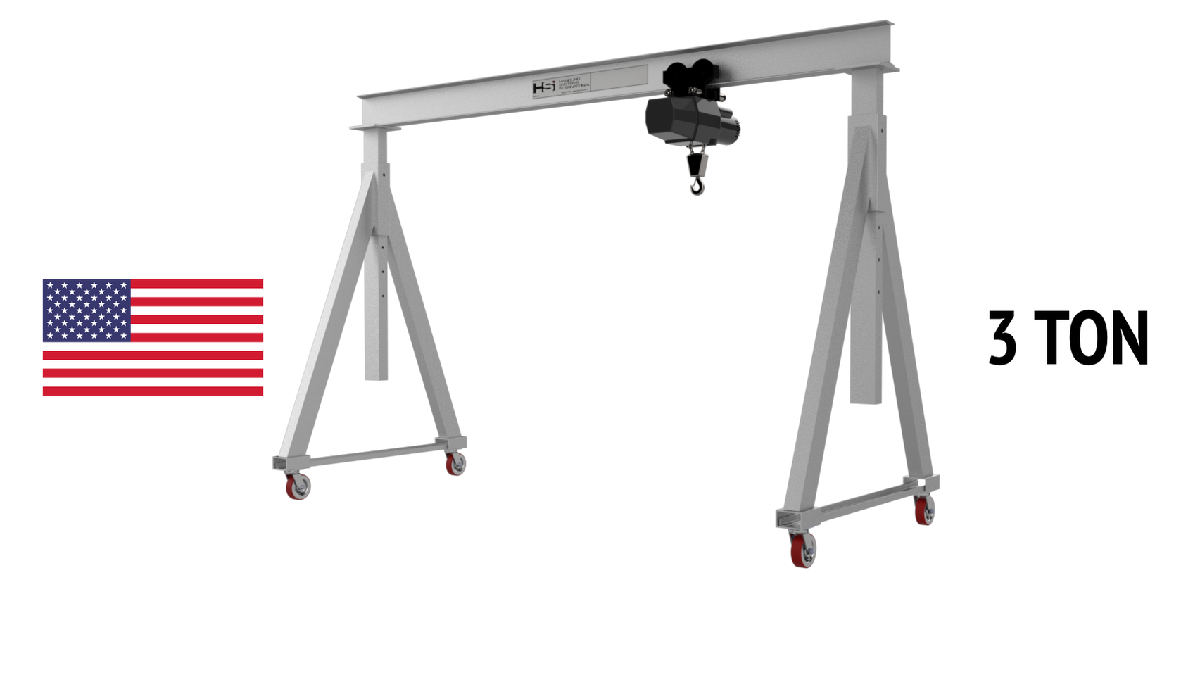 Aluminum Gantry Crane 3 Ton (6,000 lbs) Adjustable Height — Fort ...
