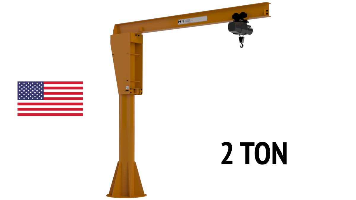 Jib Crane 2 Ton (4,000 lbs) Heavy Duty Freestanding — Fort Dearborn Supply