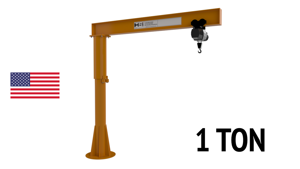 Jib Crane 1 Ton (2,000 lbs) Light Duty Freestanding — Fort Dearborn Supply