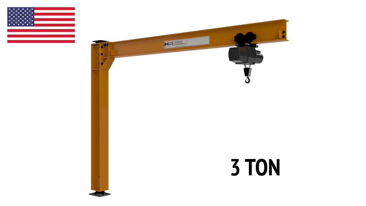 Jib Crane 3 Ton (6,000 lbs) Mast Type Floor Mounted — Fort Dearborn Supply